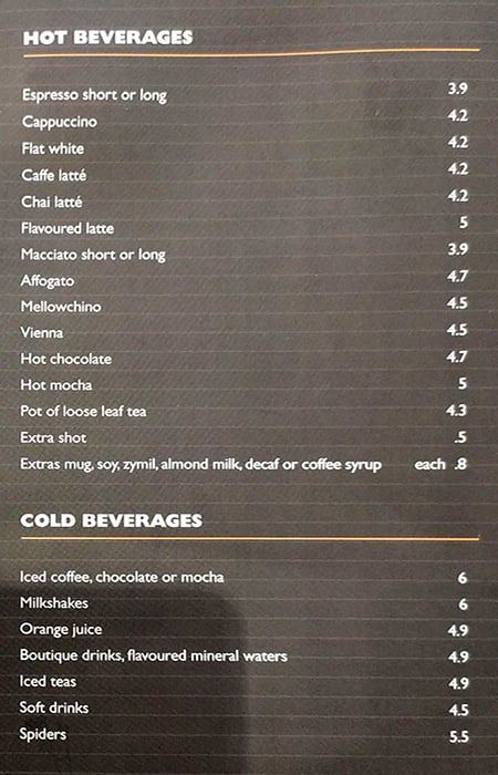 Menu at Café XS cafe, Carindale