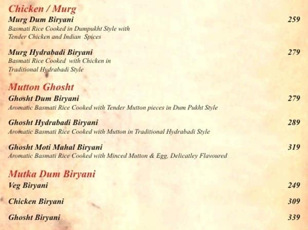Menu at Moti Mahal Delux Tandoori Trail, Udaipur