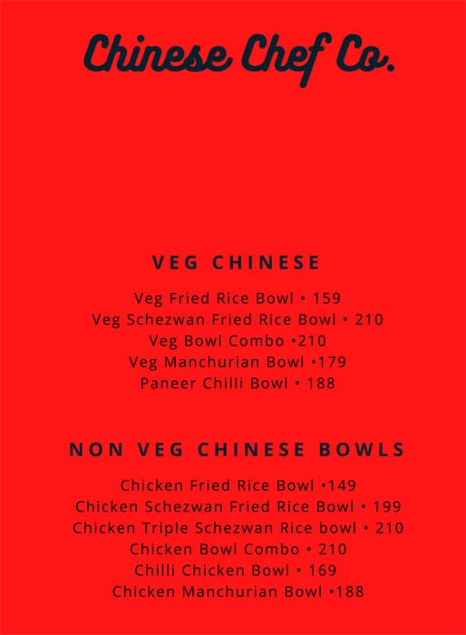 Menu at Chinese Chef Co, Pune, Shop D 2
