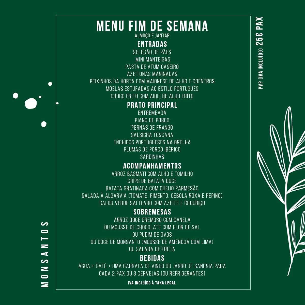 Menu em Monsantos Open Air Restaurant, Lisboa