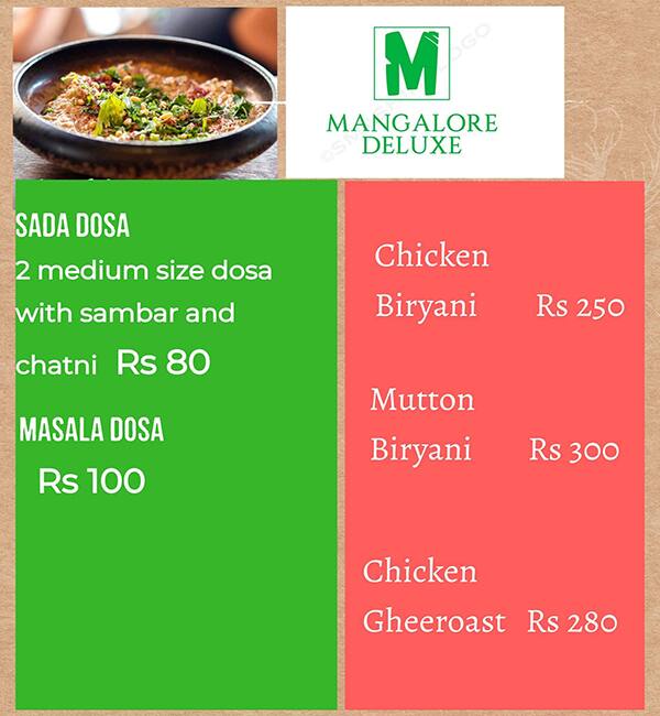 Menu of Mangalore Deluxe, Ghodbunder Road, Thane