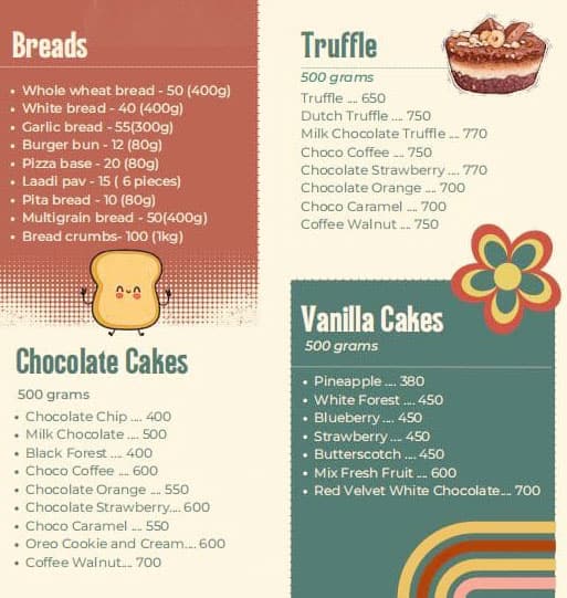 Menu of The Vintage Bakehouse, CBD-Belapur, Navi Mumbai
