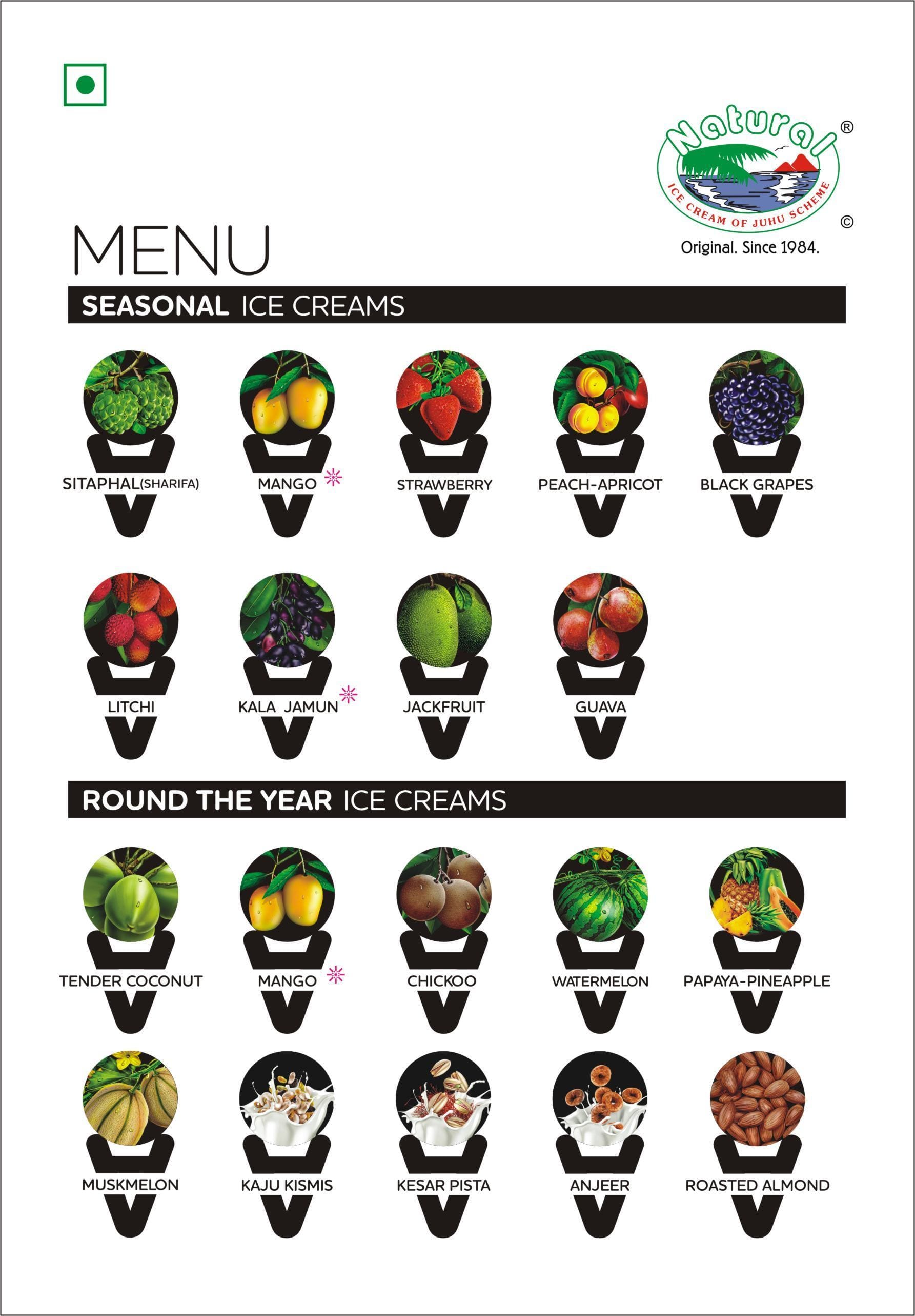 Natural Ice Cream Menu, Menu for Natural Ice Cream, Kadri, Mangalore ...