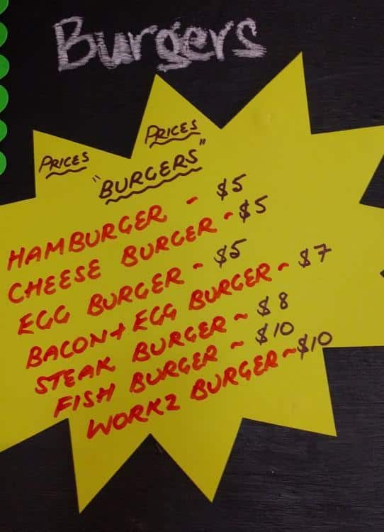 Menu at Mangere Bridge Tavern (The Wanderers Club), Auckland