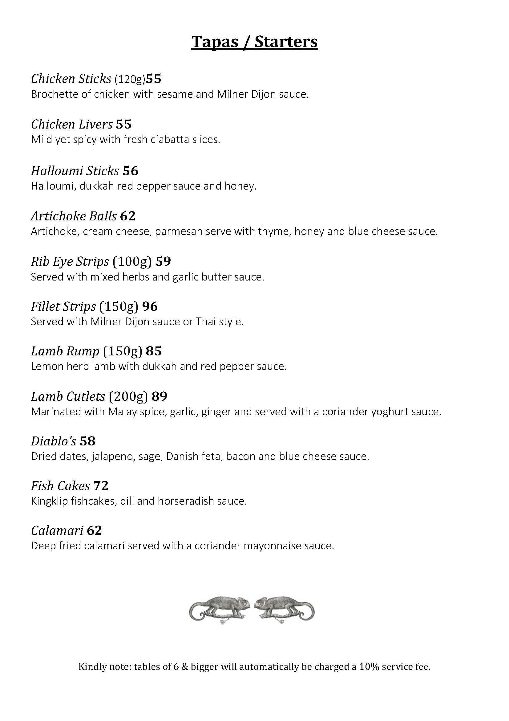 Menu at Meet On Milner restaurant, Pretoria, 378 Milner St