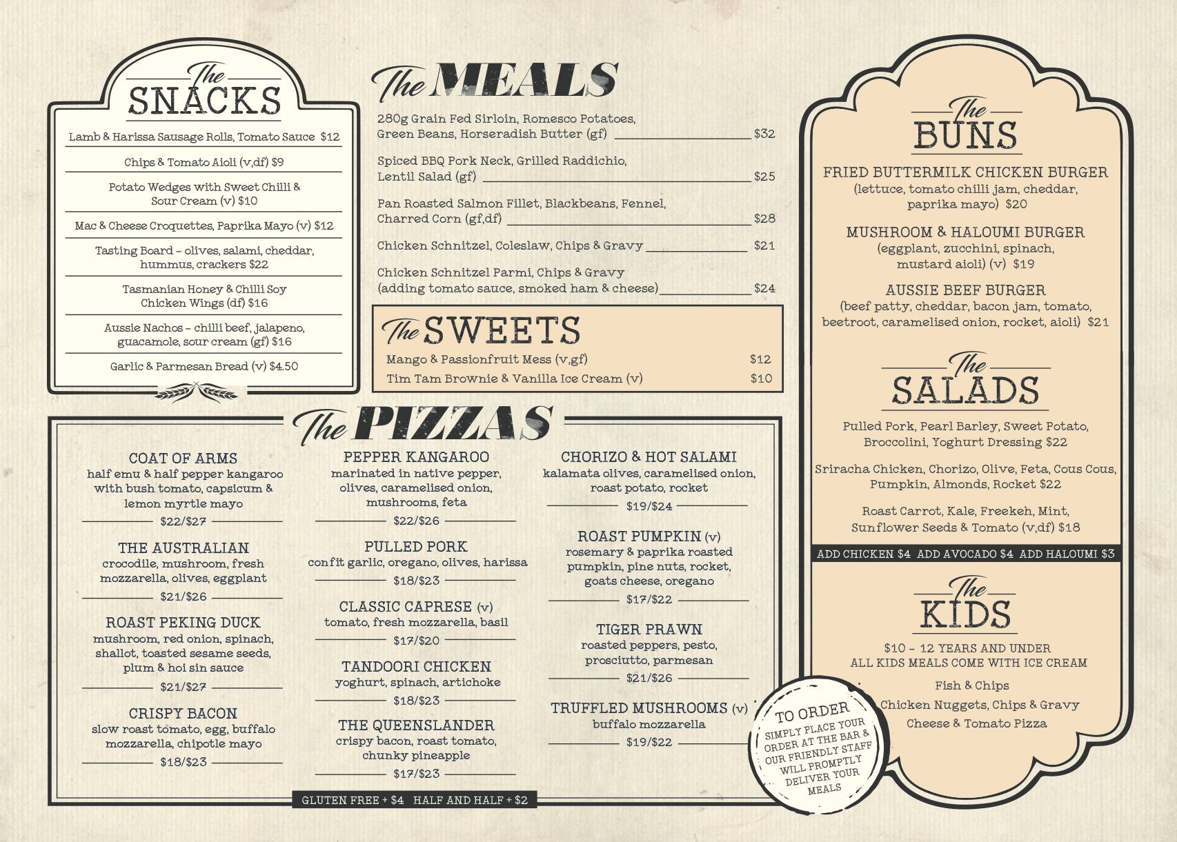 The Australian Heritage Hotel Menu - Urbanspoon/Zomato