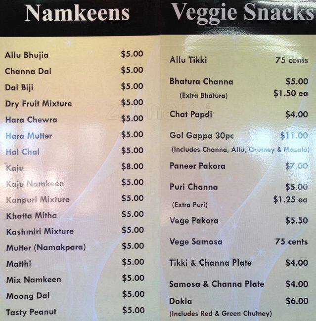 Menu at Prabu Sweets desserts, Surrey