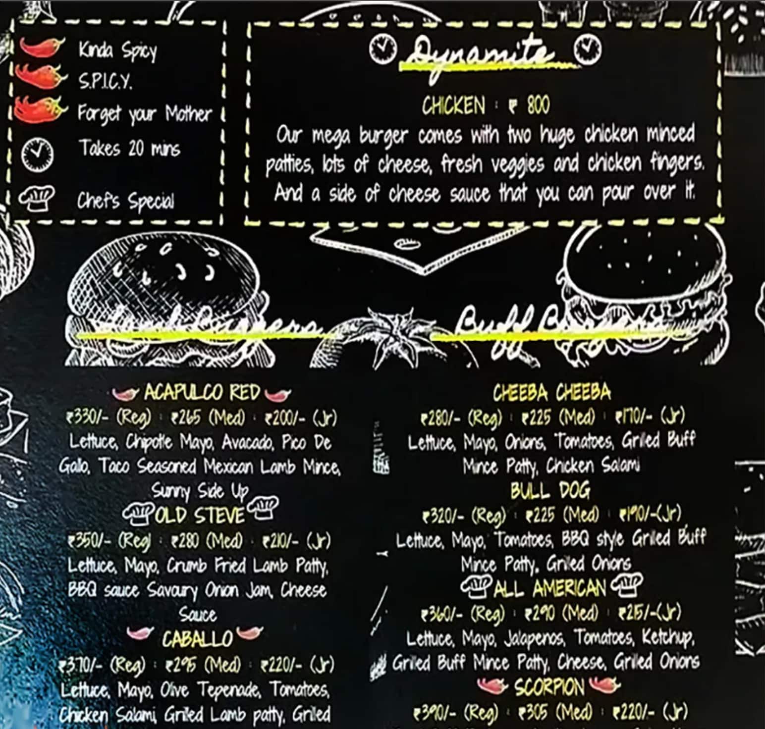 Menu of Frisbees, Bandra Kurla Complex, Mumbai