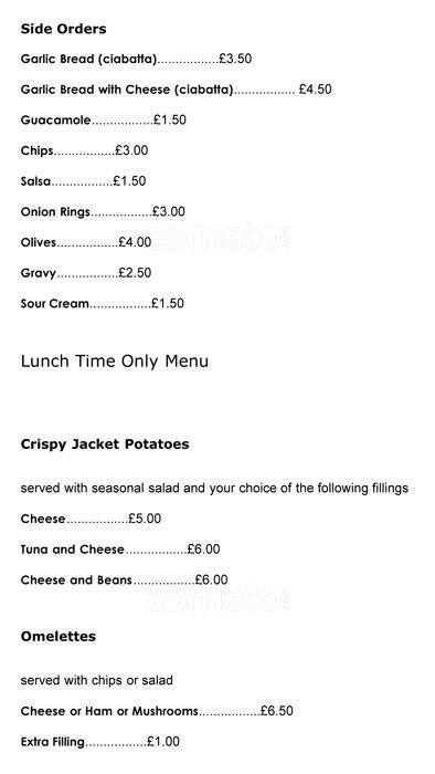 Menu at The Albion pub & bar, London, 121 Hammersmith Rd