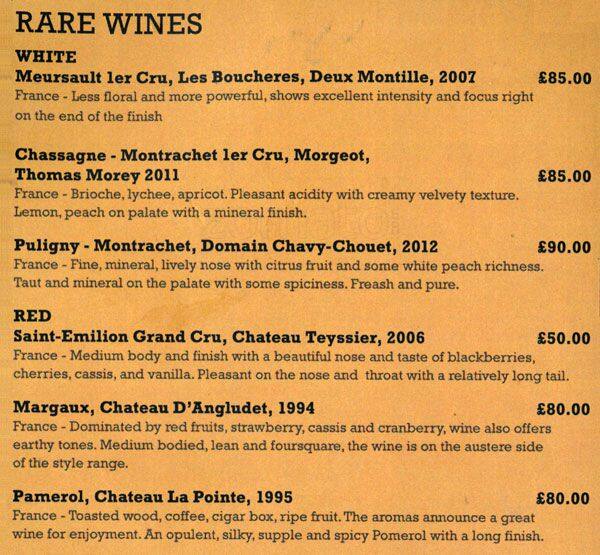 Menu at The Albion pub & bar, London, 121 Hammersmith Rd