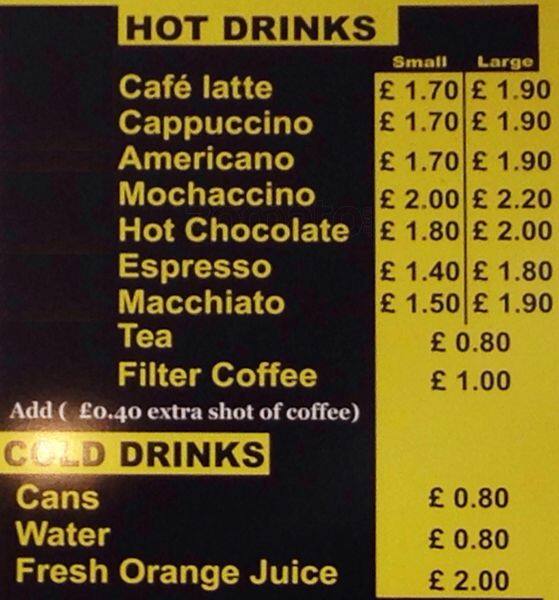 Menu at Moulin Rouge cafe, London, 63 Park Rd