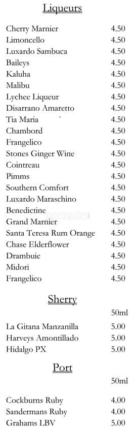 Menu at The Cocktail Bar - London Syon Park, London