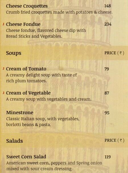 Menu at Cup O' Cafe, Chennai, SP Infocity
