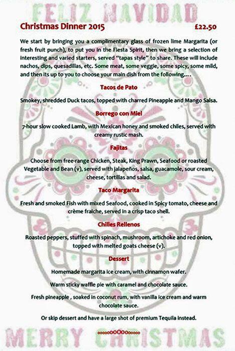 Menu at Miros Cantina restaurant, Edinburgh