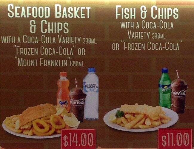 Menu at Cosmos Cafe, South Brisbane, Southbank Parklands