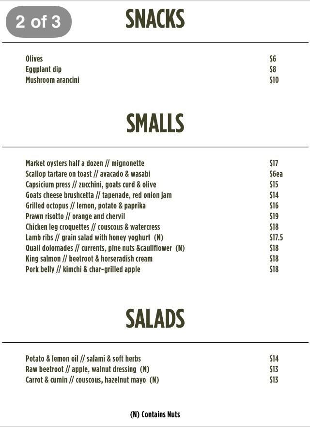 Menu at Vitis Eatery pub & bar, Braddon, Unit 1/9 Lonsdale St