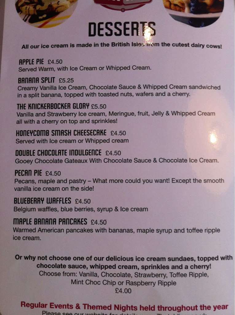 Menu at 7 Hotel Diner restaurant, Sevenoaks