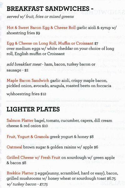 Menu at Ants Pants Cafe, Philadelphia, South St