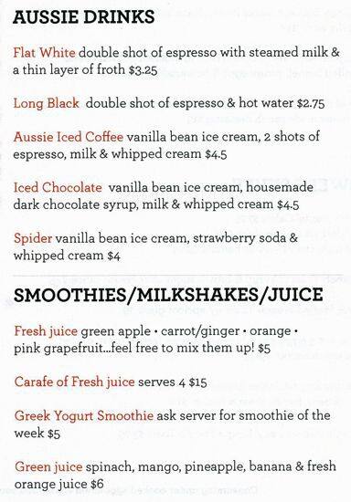 Menu at Ants Pants Cafe, Philadelphia, South St