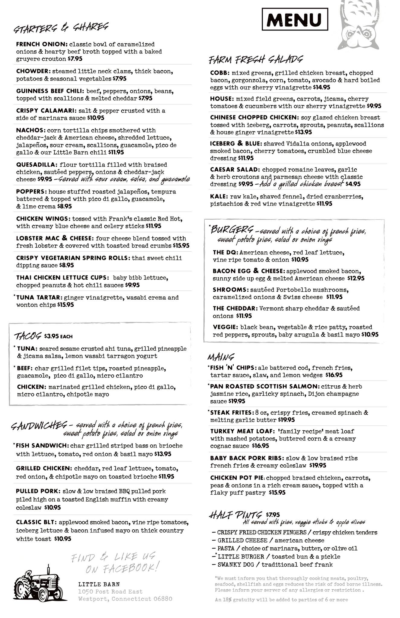 Little Barn Menu, Menu for Little Barn, Westport, Fairfield County ...