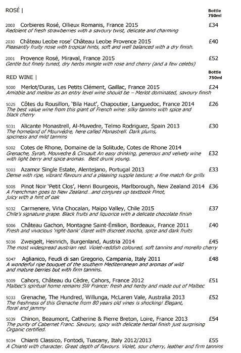 Menu at Maze Grill steakhouse, London, 79 Royal Hospital Rd