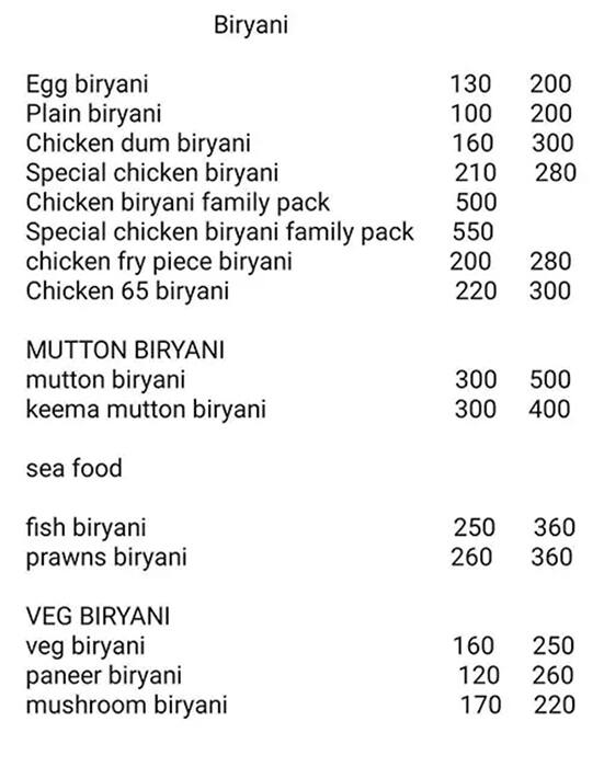Menu of The Eatery, Vanasthalipuram, Hyderabad