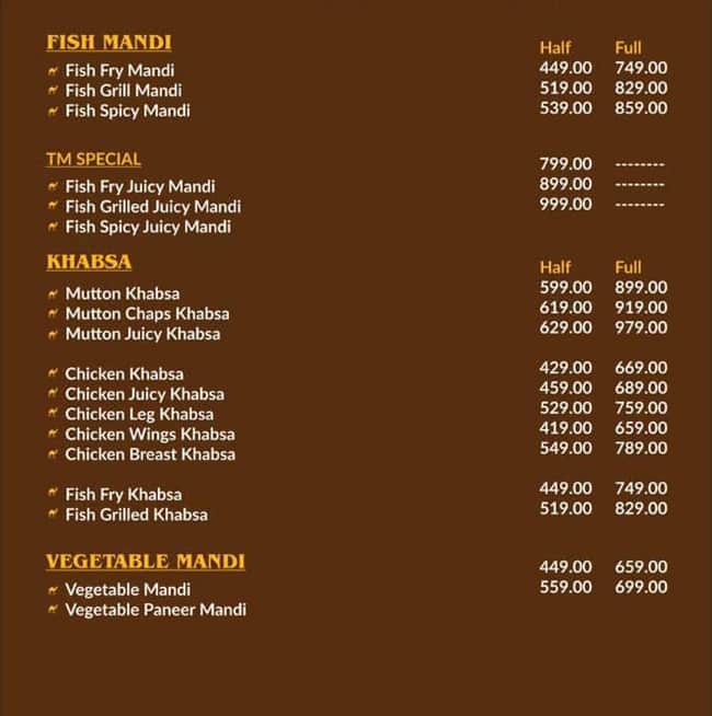 Menu at Mandi House Restaurant, Hyderabad, 249a