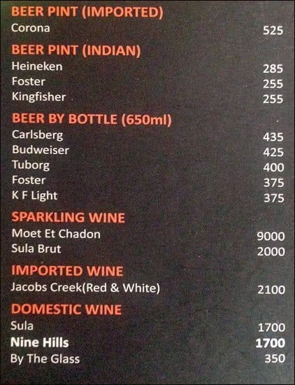 Menu at Park Balluchi, Gurugram, Lesivre Valley Park Road