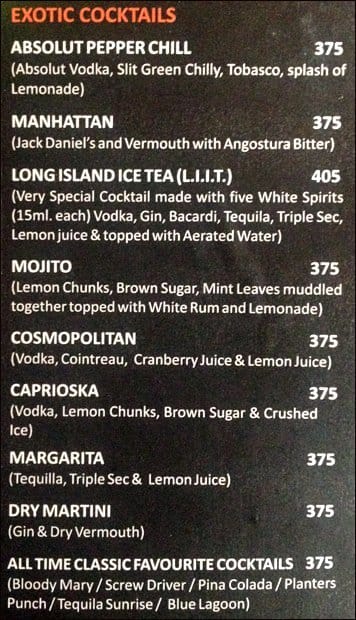 Menu at Park Balluchi, Gurugram, Lesivre Valley Park Road