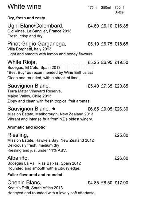 The Narrow Boat Menu, Menu for The Narrow Boat, Islington, London ...
