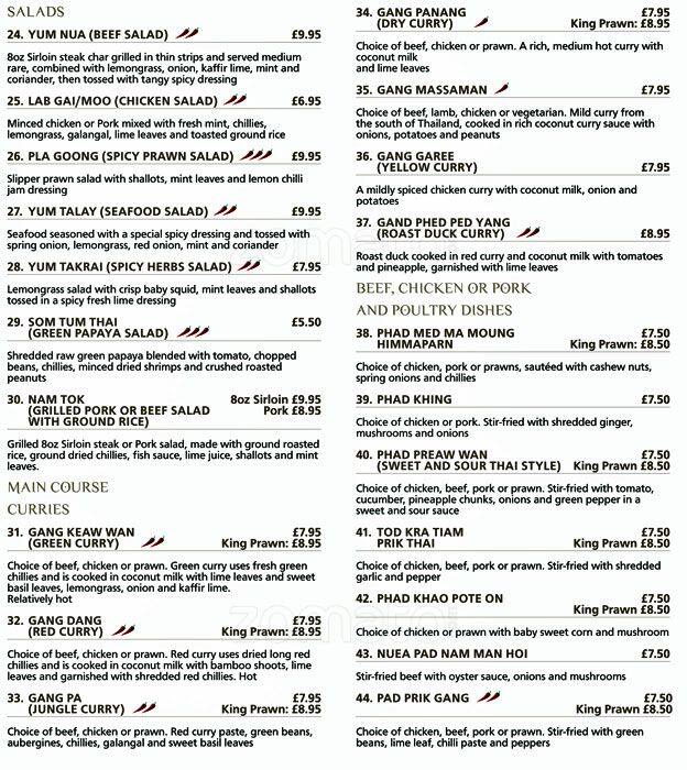 Menu at Greedy Elephant restaurant, Weybridge