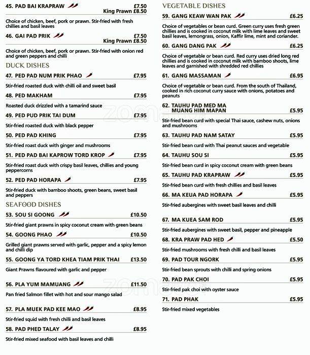 Menu at Greedy Elephant restaurant, Weybridge