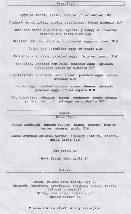 Menu at Devour Cafe Patisserie, Adelaide, 52 Davenport Terrace