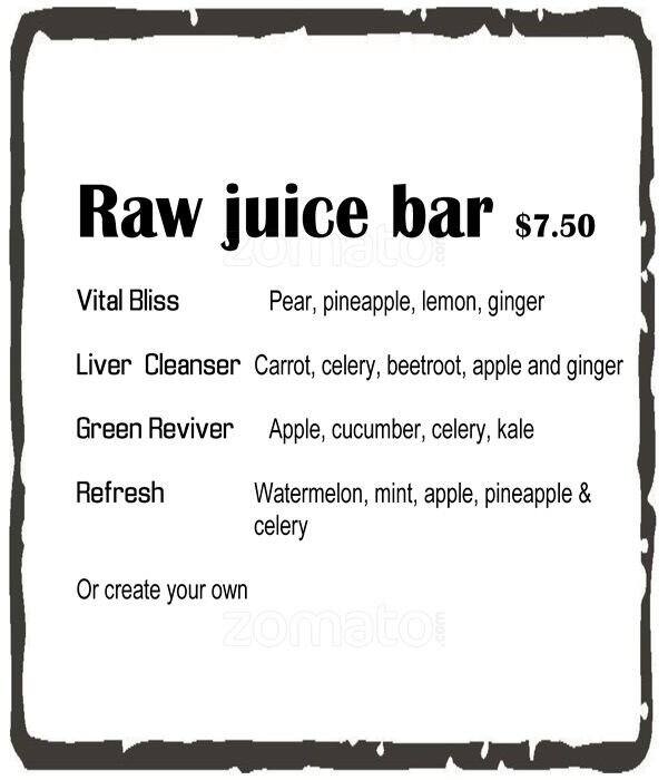 Menu at Cafe on Hedges, Mermaid Beach