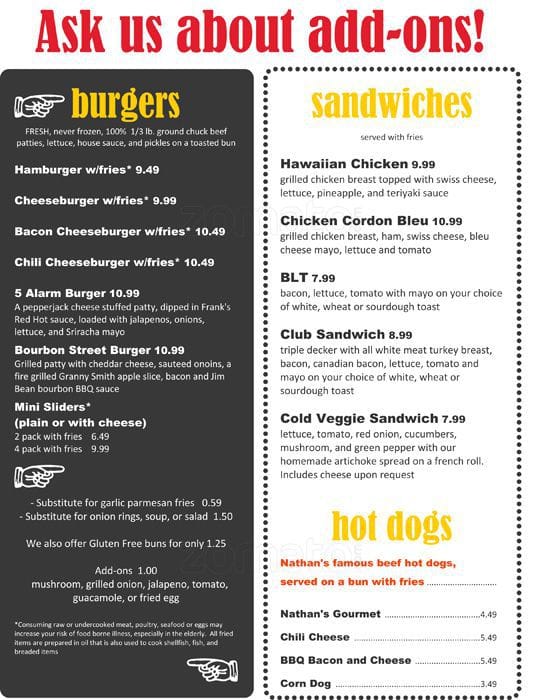 Menu at Ten Pin Tap pub & bar, Kirkland