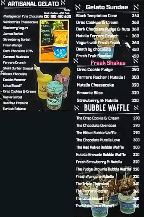 Menu of Ice Cream Factory & Shahi Durbar, Mahakali, Mumbai
