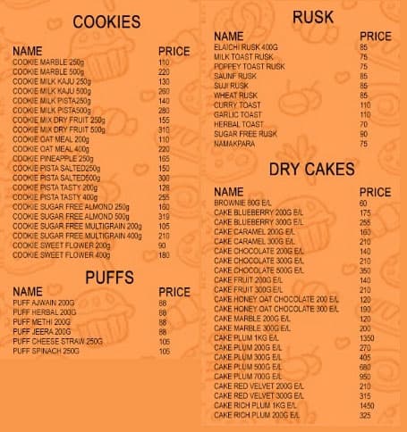 Menu of Mr. Brown, Indirapuram, Ghaziabad