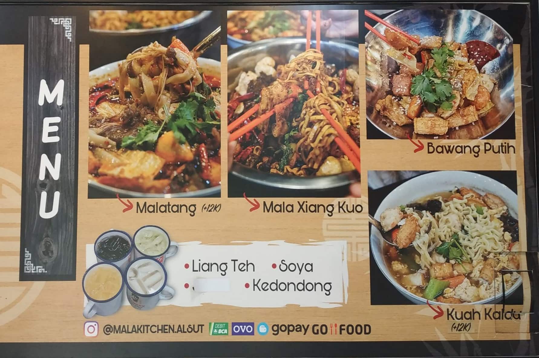 Menu at Mala Seafood (Sichuan) restaurant, Jakarta, VQQH+7MH