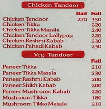 Menu of Dulari Family Dhaba NX, Kalyan, Thane