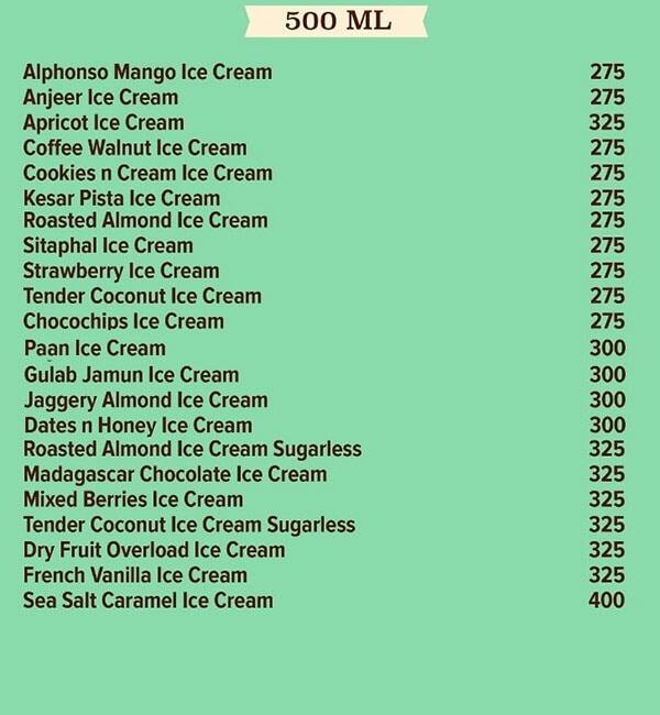 Menu at NIC Ice Creams, Lucknow, Shop A-109