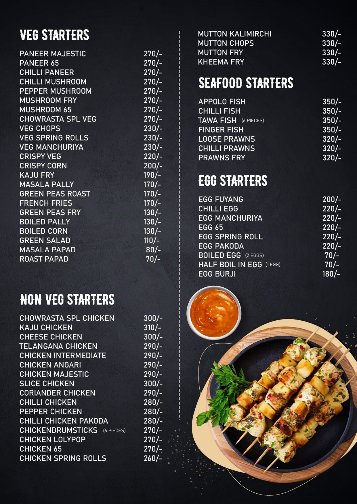 Menu at CHOWRASTA KITCHEN AND BAR, Hyderabad
