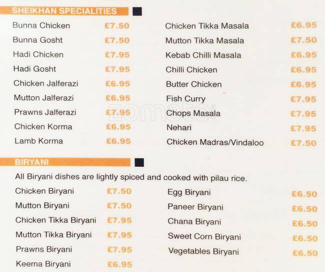 Menu at Mazza restaurant, London, 256-258 Kingsbury Rd