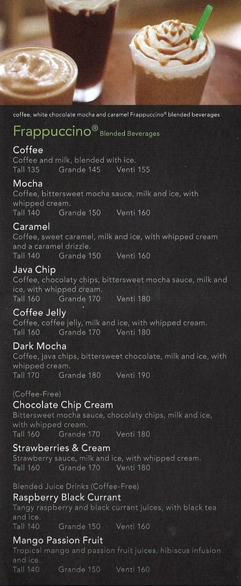 Carta del café Starbucks 1427 E. Rodriguez Sr. Ave., Ciudad Quezon, E ...