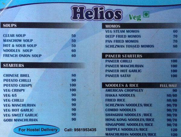 Menu at Helios Chinese & Momos, Pune