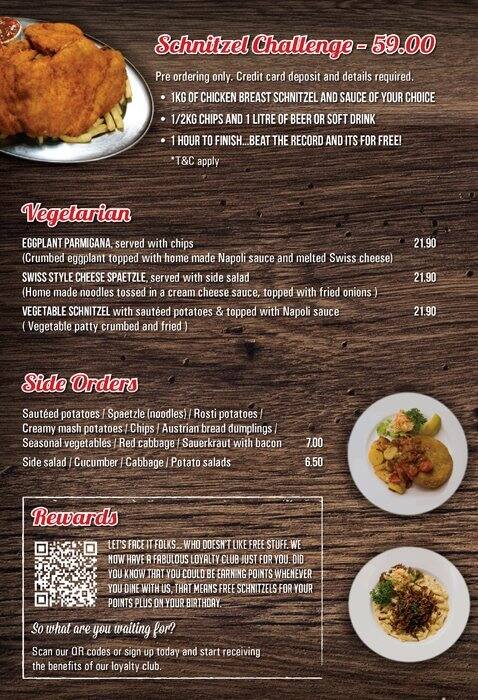 Menu at ASH Schnitzelhaus & Bar, Erina, Shop 5