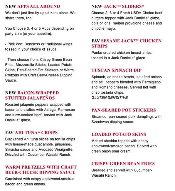 Menu at TGI Fridays restaurant, Plano, Preston Rd