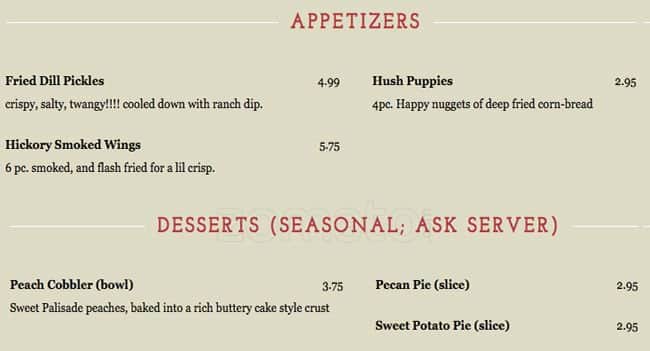 Menu at Boney's BBQ, Denver