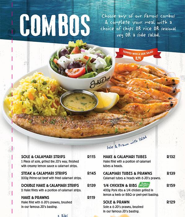 Menu at John Dory's Riverside Mall Nelspruit restaurant, Nelspruit ...