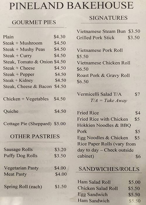 Menu at Pinelands Plaza fast food, Runcorn