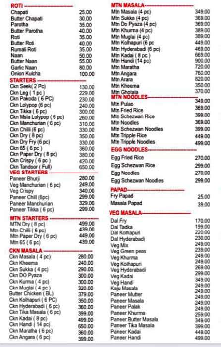 Menu of Pakeeza, Hadapsar, Pune